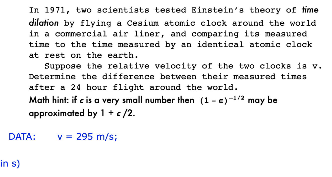 Solved In 1971, two scientists tested Einstein's theory of | Chegg.com