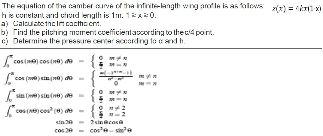 Solved The equation of the camber curve of the | Chegg.com