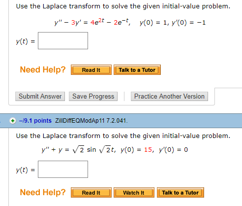 Solved Use the Laplace transform to solve the given | Chegg.com