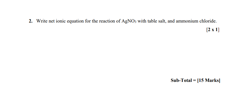 Solved so it AgNO3 with table salt and AgNO3 with | Chegg.com