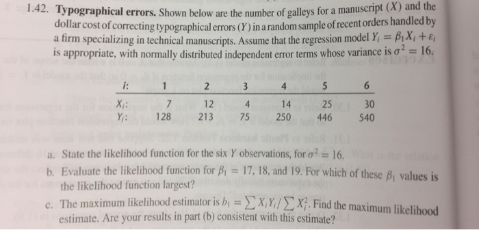 Solved 1.42. Typographical errors. Shown below are the | Chegg.com