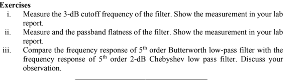 Design and Simulation of 5th Order 2-dB Chebyshev | Chegg.com