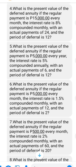 Solved 4.What is the present value of the deferred annuity | Chegg.com