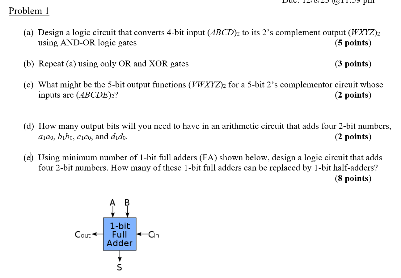 Solved (a) Design a logic circuit that converts 4-bit input | Chegg.com