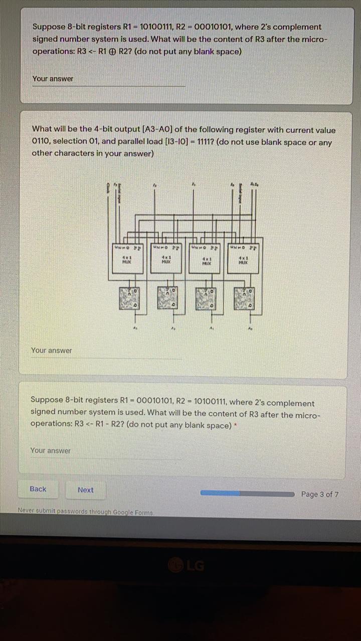 Solved Suppose 8-bit registers R1 = 10100111, R2 = 00010101, | Chegg.com