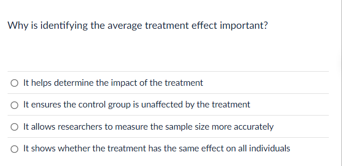 Solved Why is identifying the average treatment effect | Chegg.com