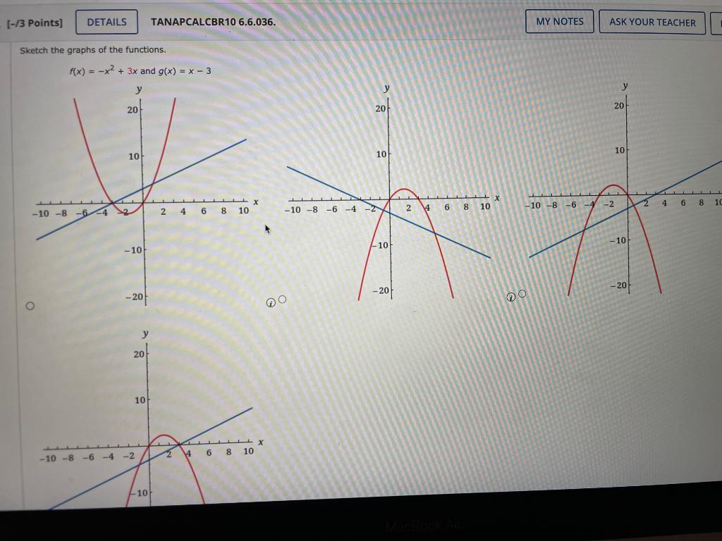 Solved Sketch the graphs of the functions. f(x)=−x2+3x and | Chegg.com