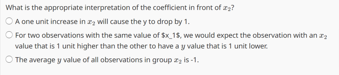 Solved Using the model below, find the fitted value for an | Chegg.com