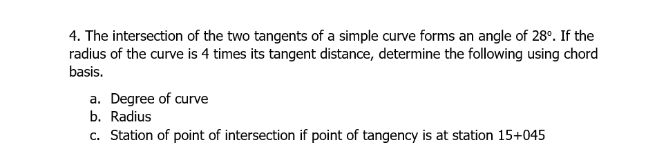 Solved 4. The intersection of the two tangents of a simple | Chegg.com