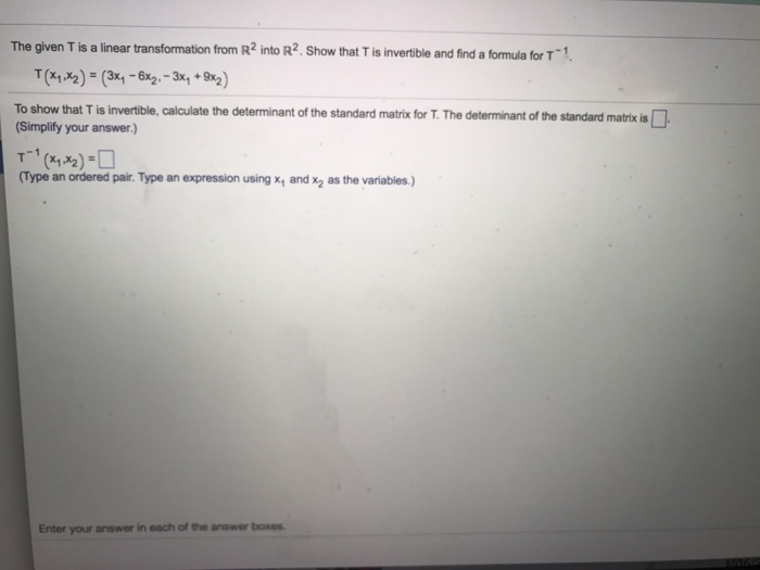 Solved The given T is a linear transformation from R2 into | Chegg.com
