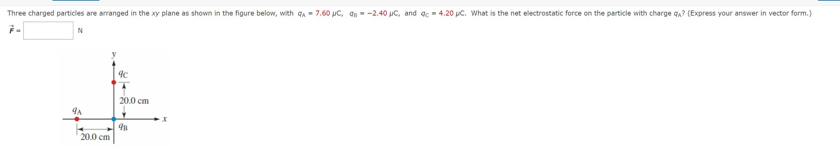 Solved Three charged particles are arranged in the xy plane | Chegg.com