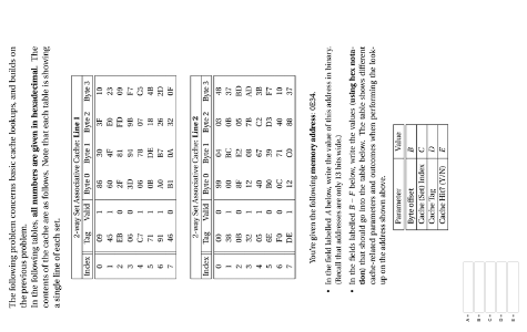 The following problent concerns basic cache lookups, | Chegg.com