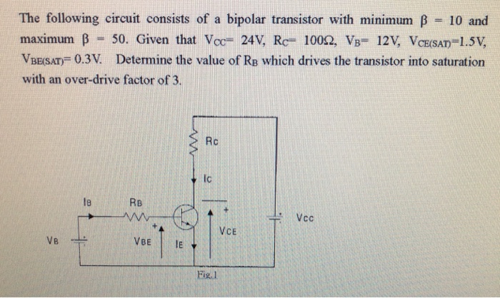Solved The following circuit consists of a bipolar | Chegg.com