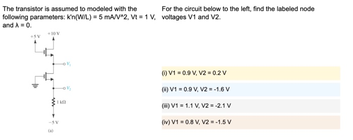 Solved for the circuit shown below, find the labeled node | Chegg.com