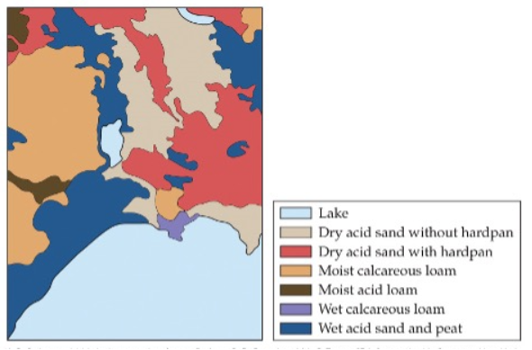 Solved The figure shows soil types in a part of Michigan's | Chegg.com