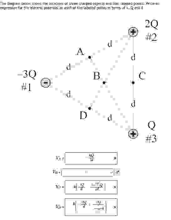 Solved The diagram below shows the locations of three | Chegg.com