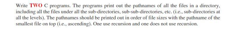 Solved Write TWO C programs. The programs print out the | Chegg.com