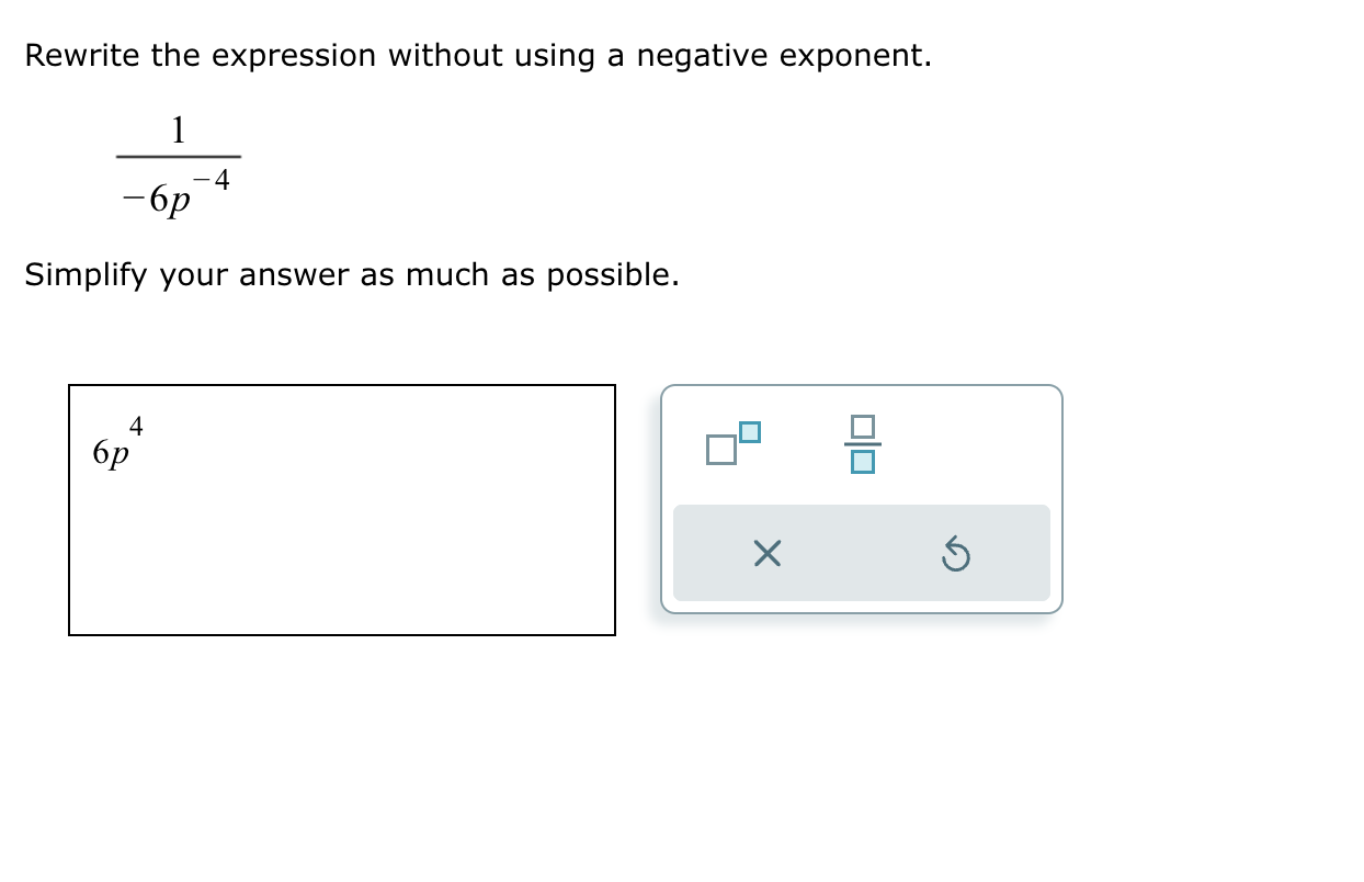 Solved Rewrite the expression without using a negative | Chegg.com