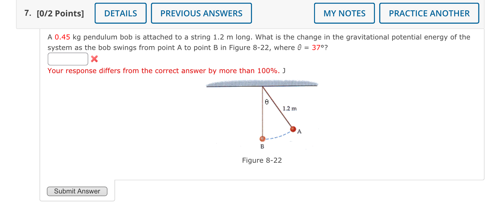 Solved A 0.45 ﻿kg pendulum bob is attached to a string 1.2 | Chegg.com