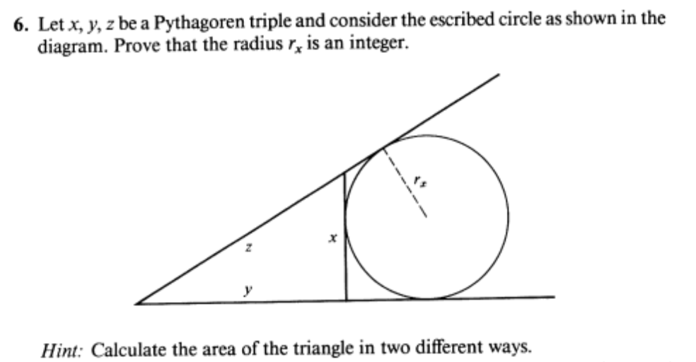 Solved 6. Let x, y, z be a Pythagoren triple and consider | Chegg.com