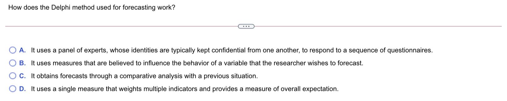 Solved How Does The Delphi Method Used For Forecasting Work 