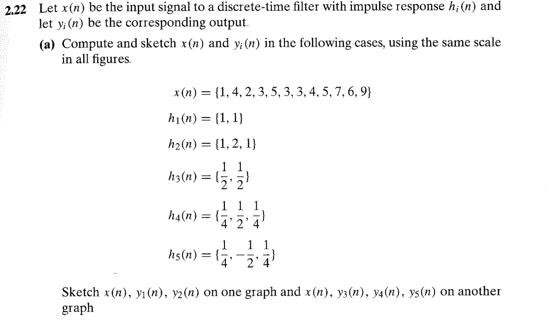 Solved (e) Let h6(n)={21,−21}. Compute y6(n). Sketch | Chegg.com