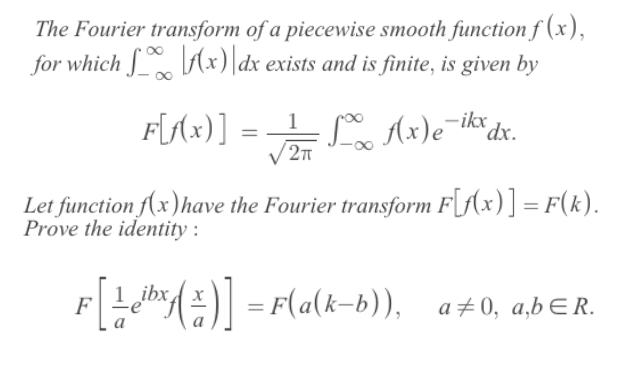 Solved The Fourier Transform Of A Piecewise Smooth Function 