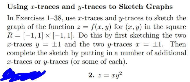 Solved Using x-traces and y-traces to Sketch Graphs In | Chegg.com