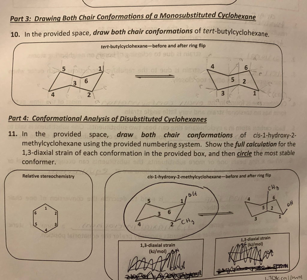 Solved Part 3: Drawing Both Chair Conformations of a | Chegg.com