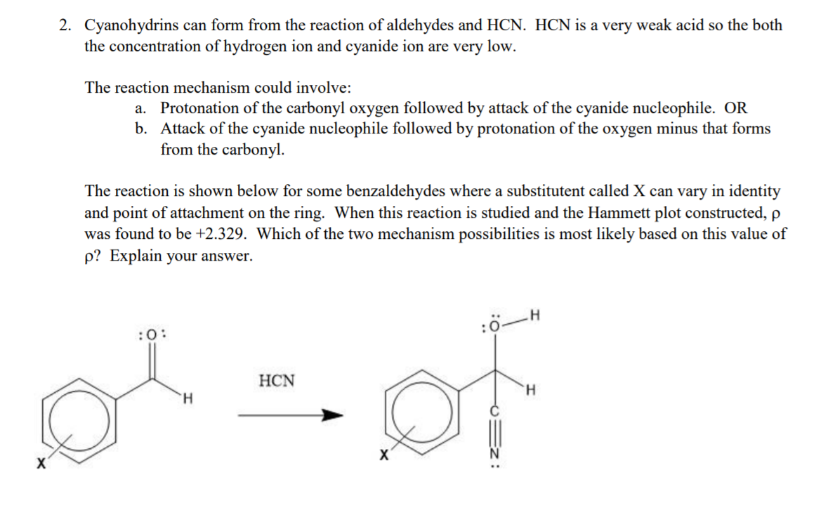 Solved 2. Cyanohydrins can form from the reaction of | Chegg.com