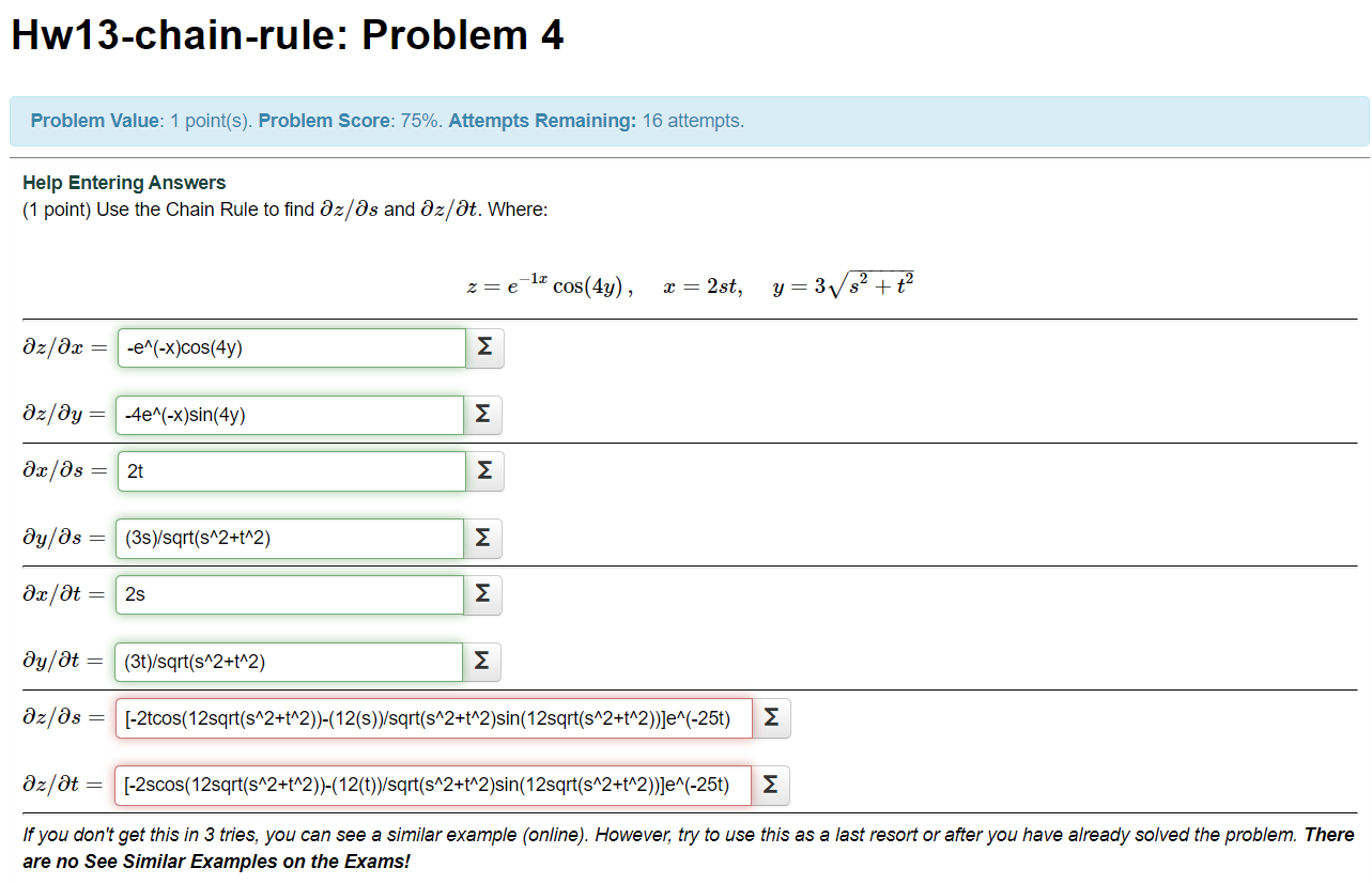 Solved Hw13-chain-rule: Problem 4 Problem Value: 1 point(s). | Chegg.com Solved Hw13-chain-rule: Problem 4 Problem Value: 1 point(s). | Chegg.com
