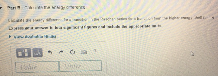 Solved Part B - Calculate the energy difference Calculate | Chegg.com