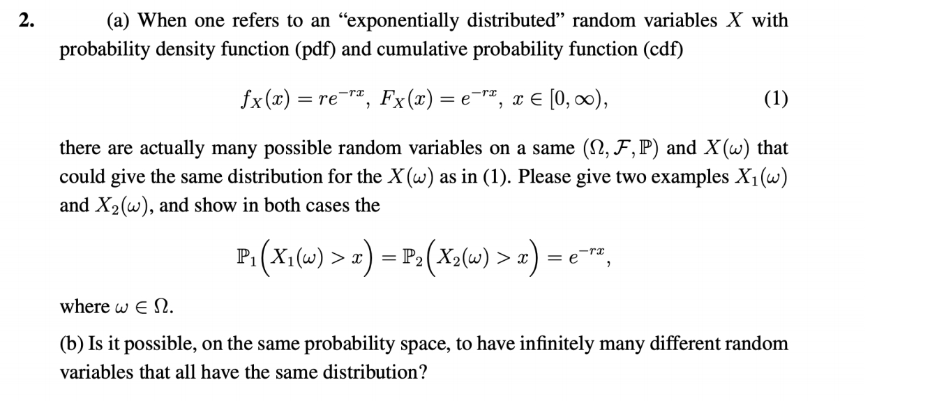 Solved (a) ﻿When one refers to an "exponentially | Chegg.com