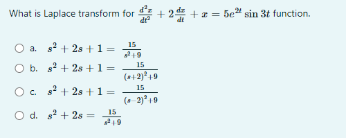 Solved What is Laplace transform for | Chegg.com