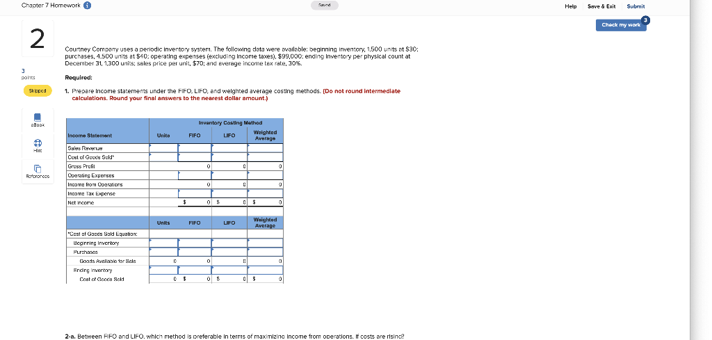 Solved Chapter 7 Homework Swand Help Save & Exit Submit | Chegg.com