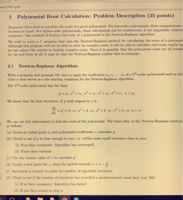 Solved Engineers often need to calculate the roots of a | Chegg.com