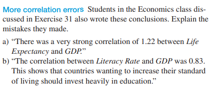 Solved More correlation errors Students in the Economics | Chegg.com