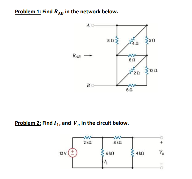 Solved Problem 1: Find Rar in the network below. A- RAB - | Chegg.com