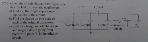 Solved EC-3 Given the circuit shown to the right, which has | Chegg.com