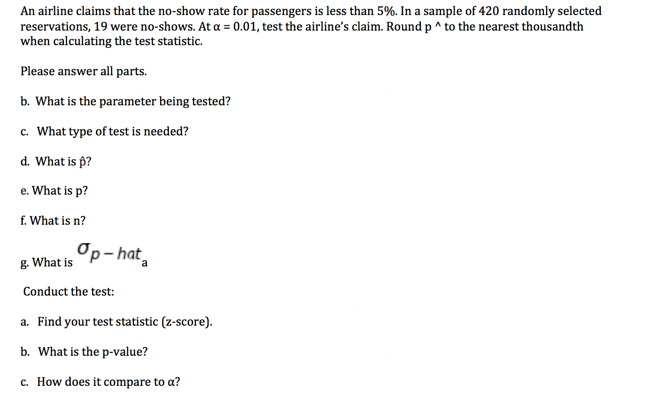 Solved An airline claims that the no-show rate for | Chegg.com