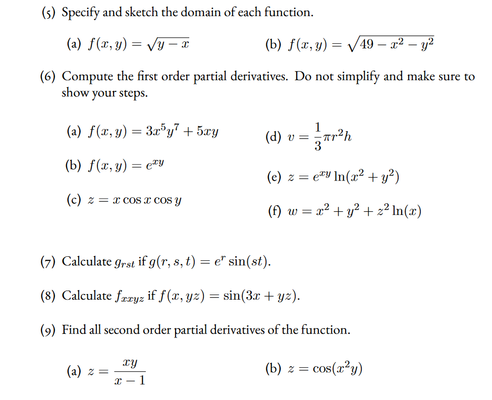 Solved (s) Specify and sketch the domain of each function. = | Chegg.com