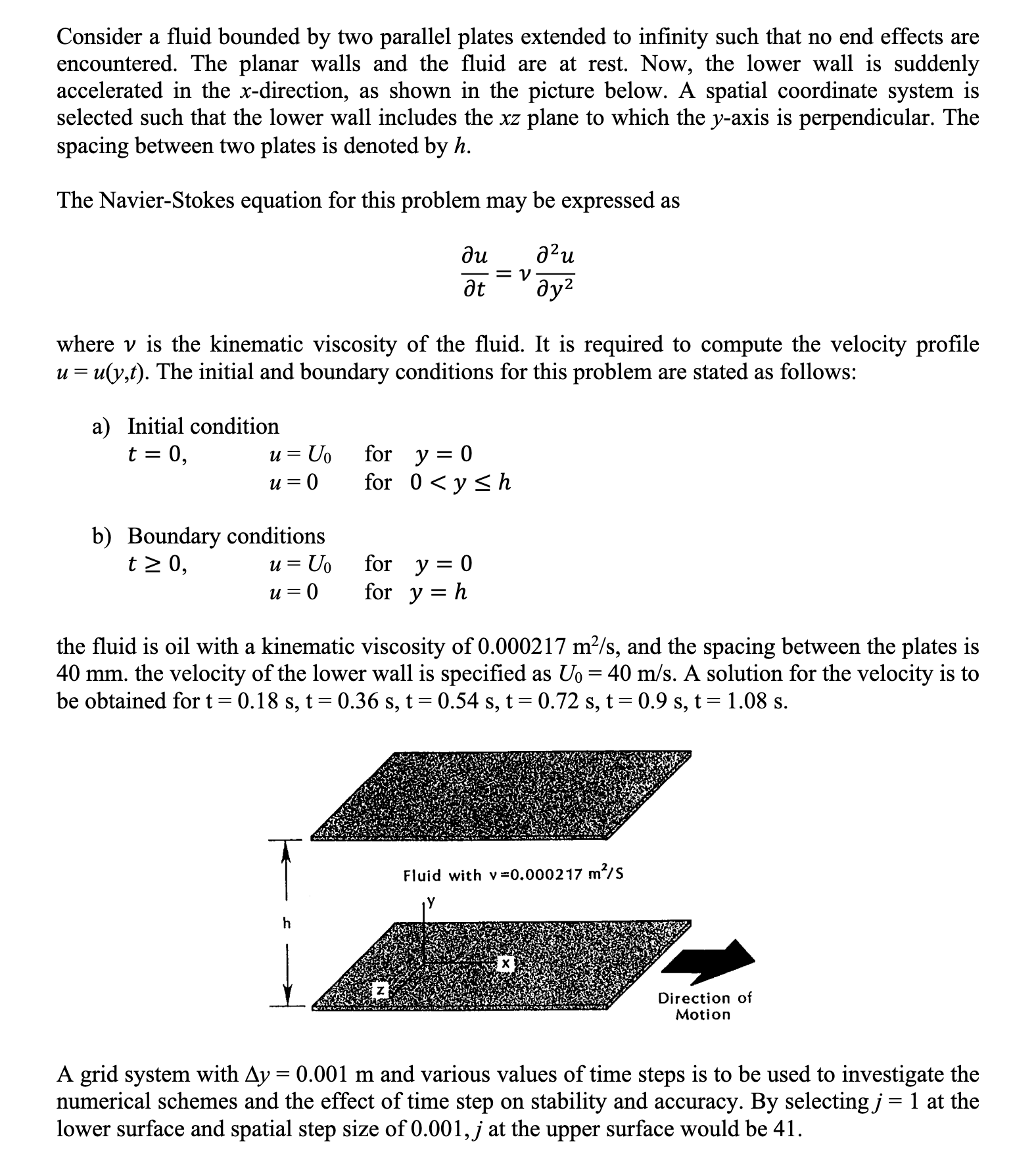 Solved Consider a fluid bounded by two parallel plates | Chegg.com