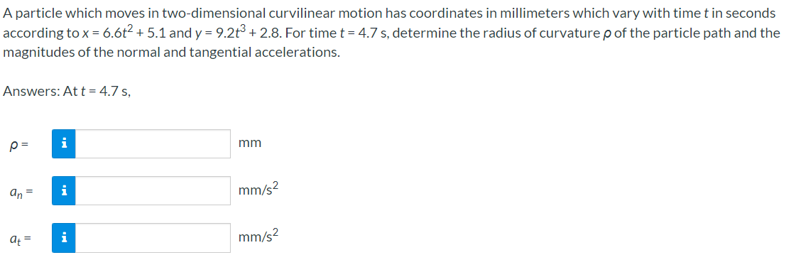 Solved A Particle Which Moves In Two Dimensional Curvilinear