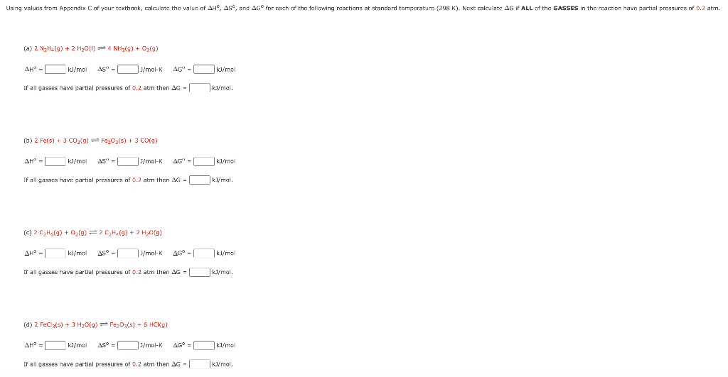 Using values from Appendix Cof your textbook, | Chegg.com