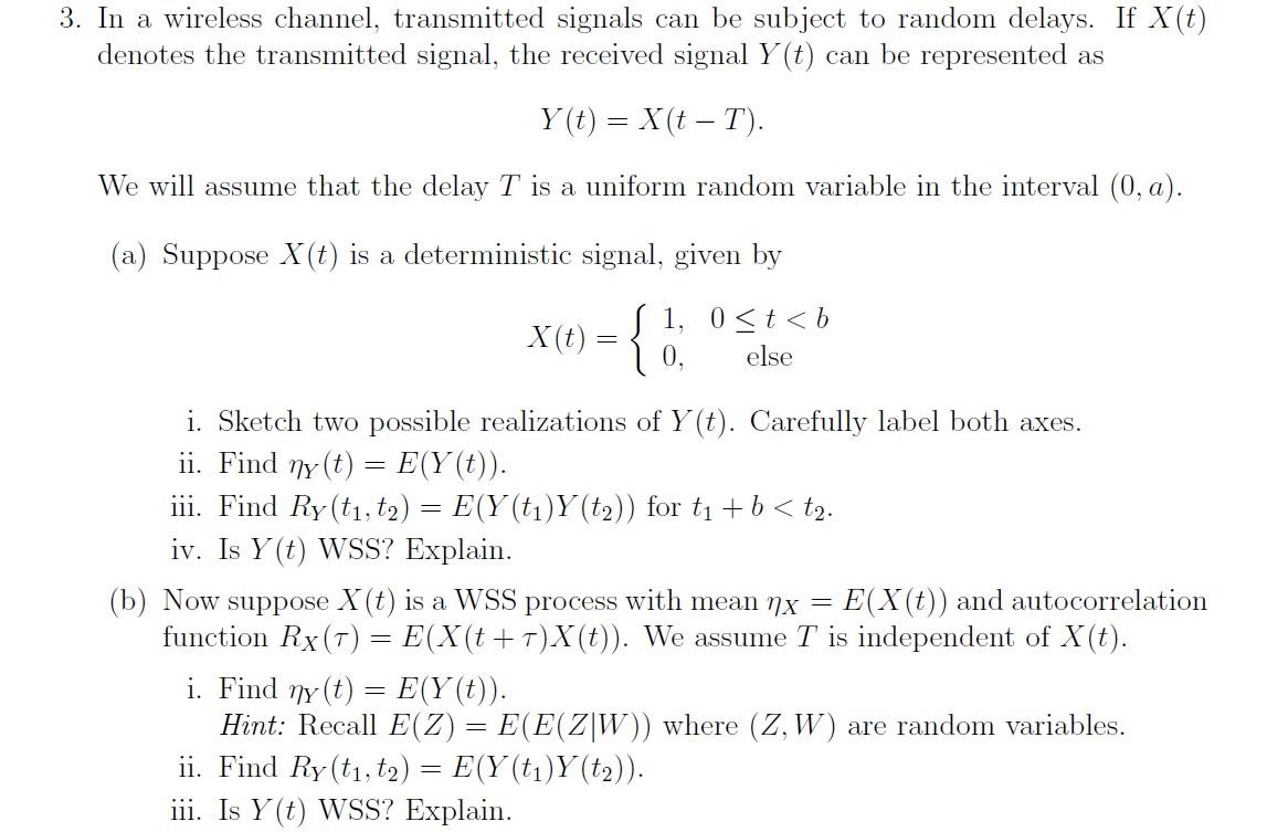 In a wireless channel, transmitted signals can be | Chegg.com