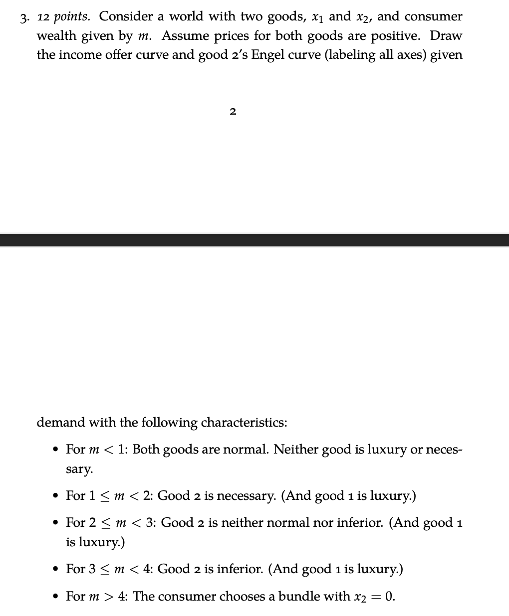 Solved 3. 12 points. Consider a world with two goods, x1 and | Chegg.com