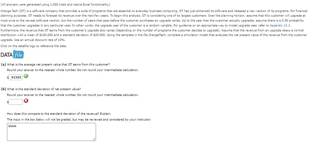 Solved (All answers were generated using 1,000 trials and | Chegg.com