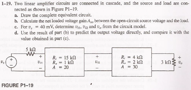 Solved 1-19. Two linear amplifier circuits are connected in | Chegg.com