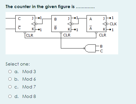 Solved The counter in the given figure is с ) B ) A K B 1
