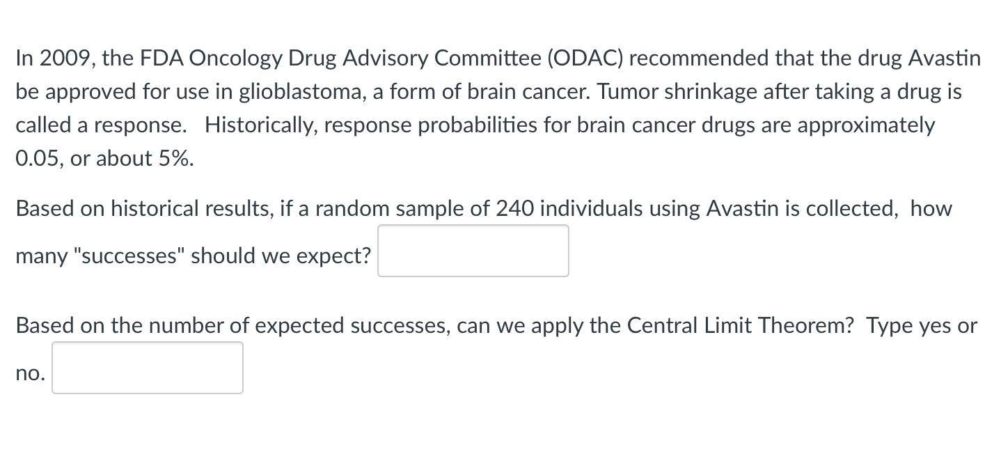 Solved In 2009, ﻿the FDA Oncology Drug Advisory Committee | Chegg.com